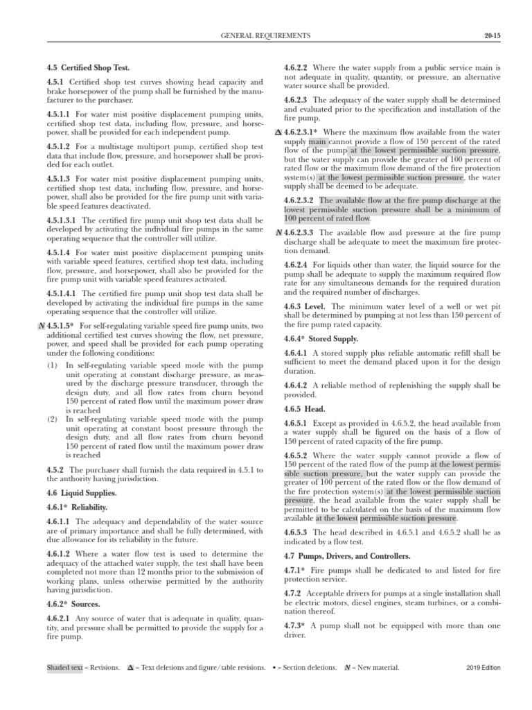 NFPA 20 Fire Pump Testing Standards | PDF | Pump | Water