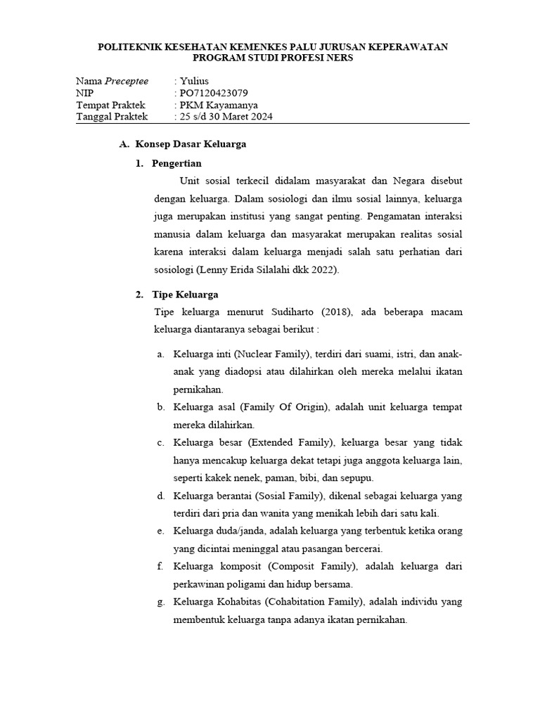 LP Konsep Keluarga Dengan Usia Dewasa DM | PDF | Kesehatan Holistik | Gaya Hidup