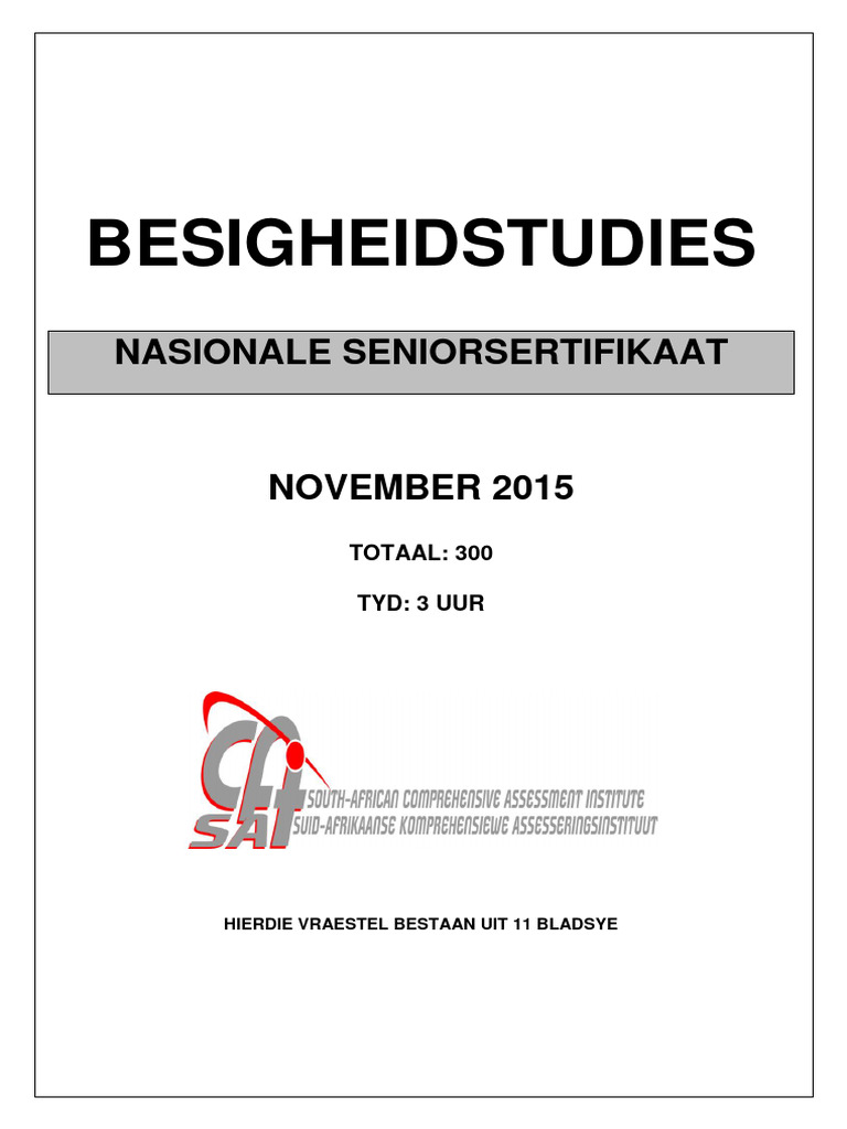 Besigheidstudies Nov 2015 | PDF