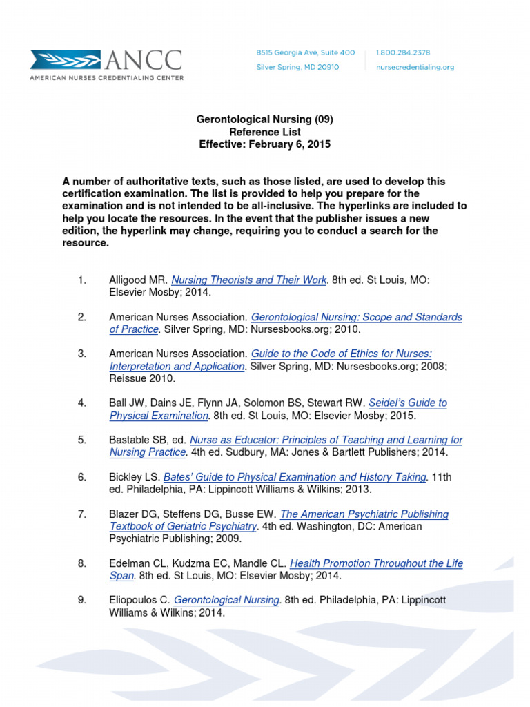Gerontological Nursing Exam Resources | PDF | Medical Specialties ...