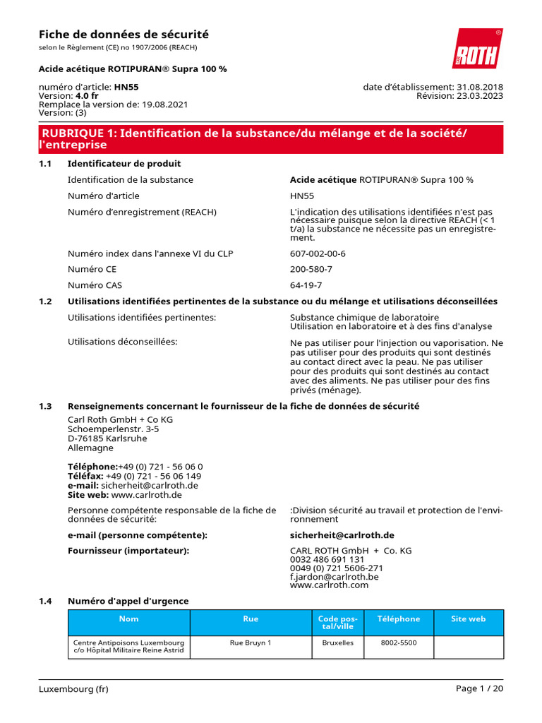 Acide Acétique | PDF | Chimie