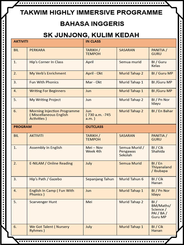 TAKWIM HIP 2024 | PDF