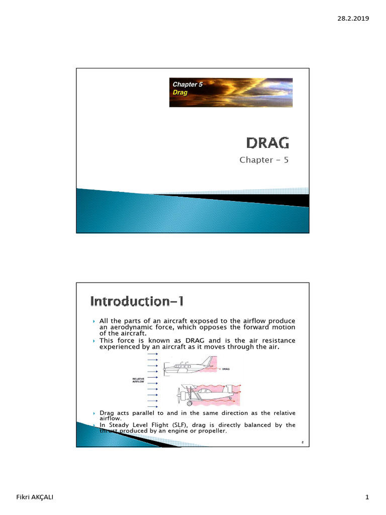Chapter5 Drag | PDF | Drag (Physics) | Boundary Layer