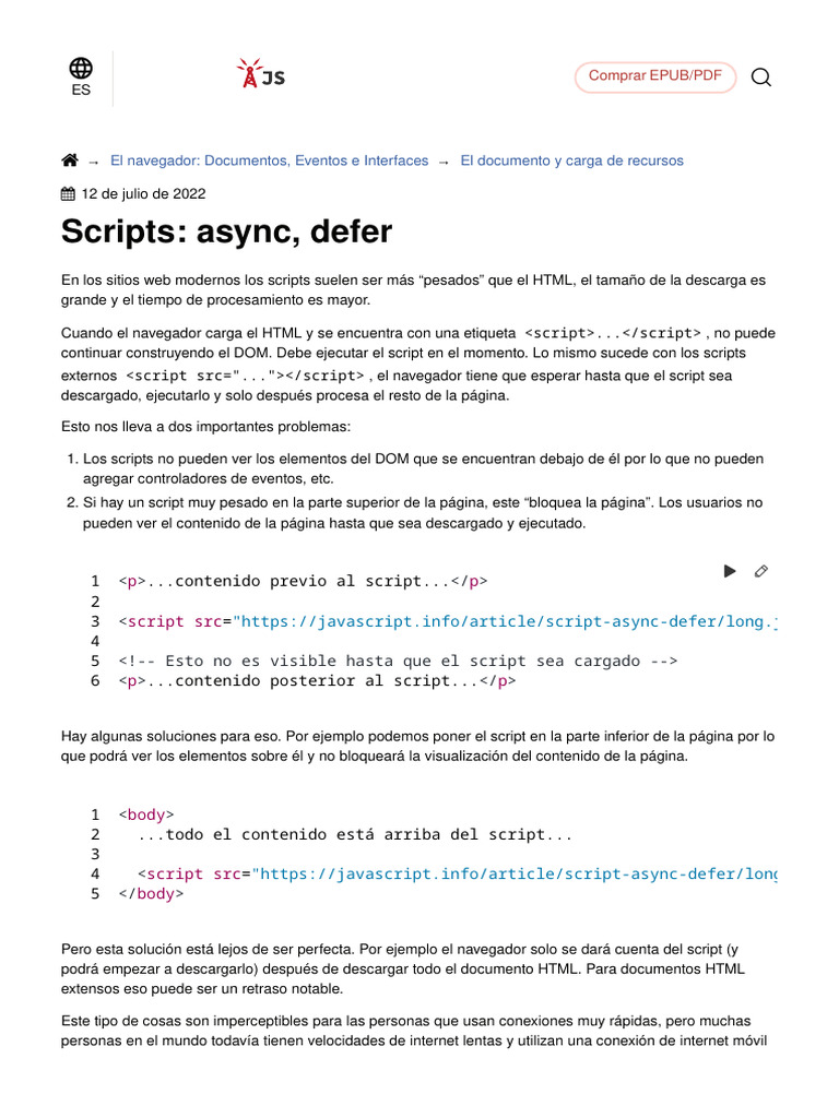 Scripts Async Defer Descargar Gratis Pdf Modelo De Objeto De Documento Lenguaje De Escritura 