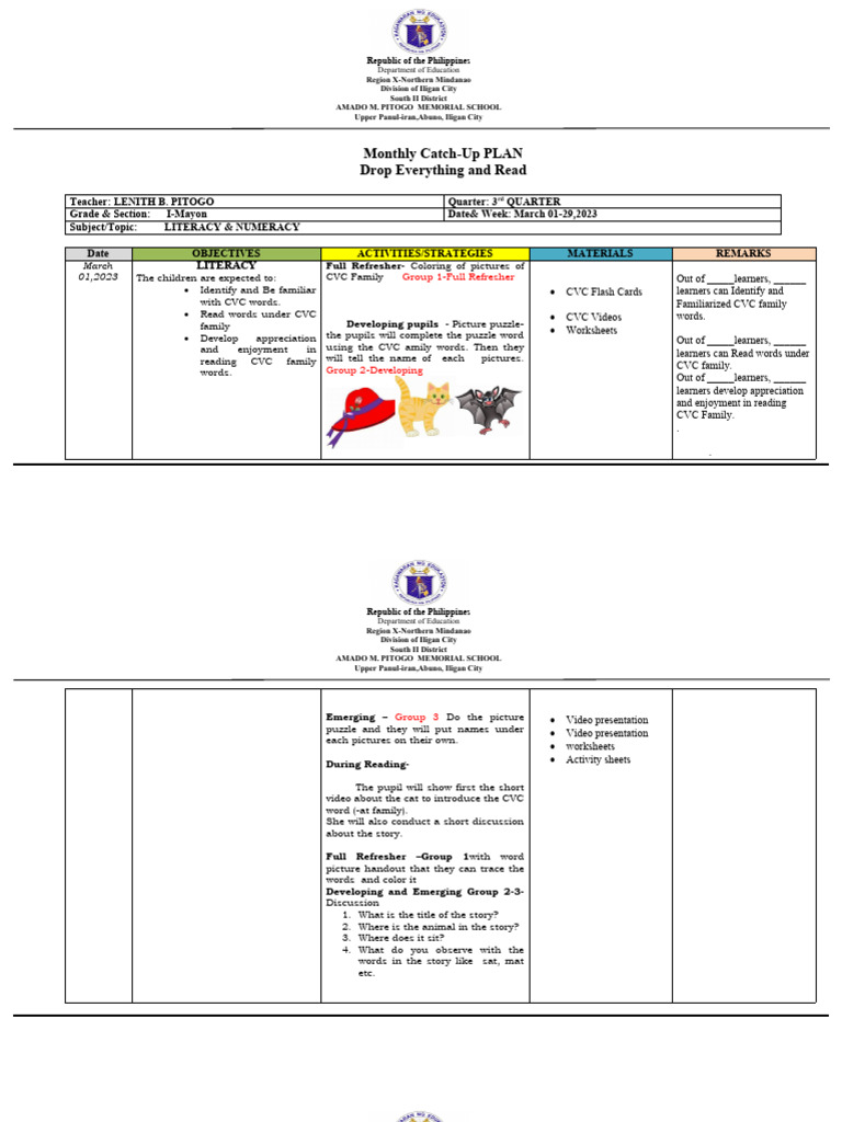 Catch-Up Plan | PDF | Hero | Storytelling