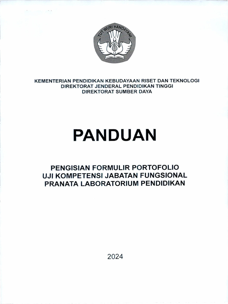 Panduan Formulir Portofolio Uji Kompetensi PLP Tahun 2024 | PDF