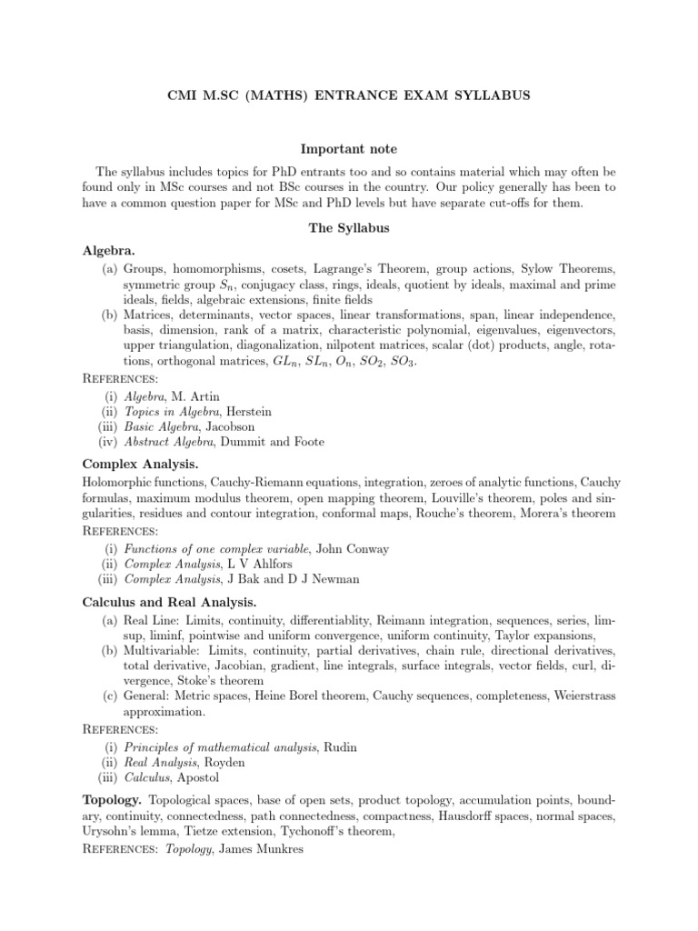 CMI MSC Mathematics Entrance | PDF | Matrix (Mathematics) | Group (Mathematics)