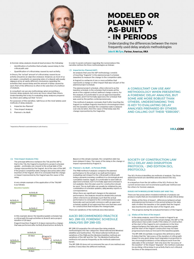 Modeled or Planned v. As Built | PDF | Methodology