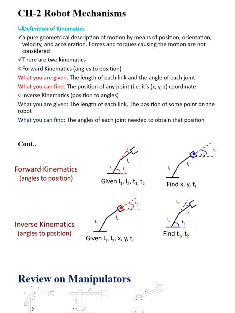 CH-2 Robot Mechanisms | PDF | Kinematics | Cartesian Coordinate System
