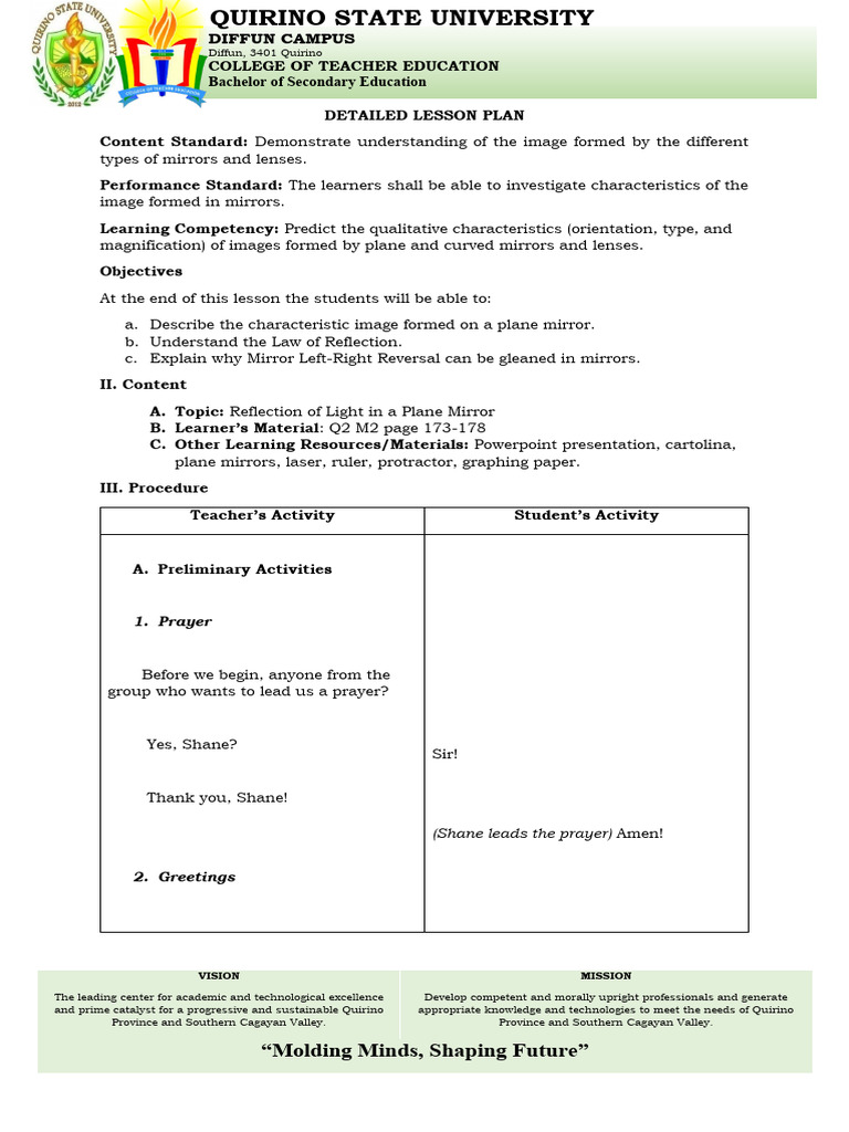 Lesson Plan - G10 - Comp of Earth's Interior | PDF | Mirror ...