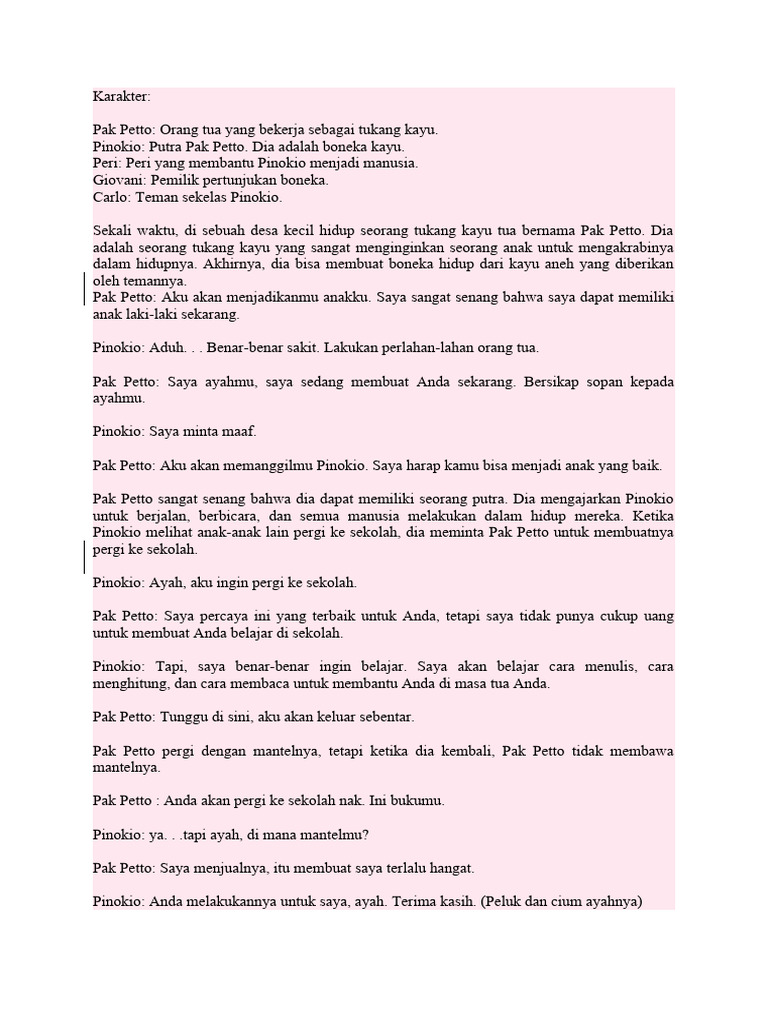 Cerita Pinokio | PDF