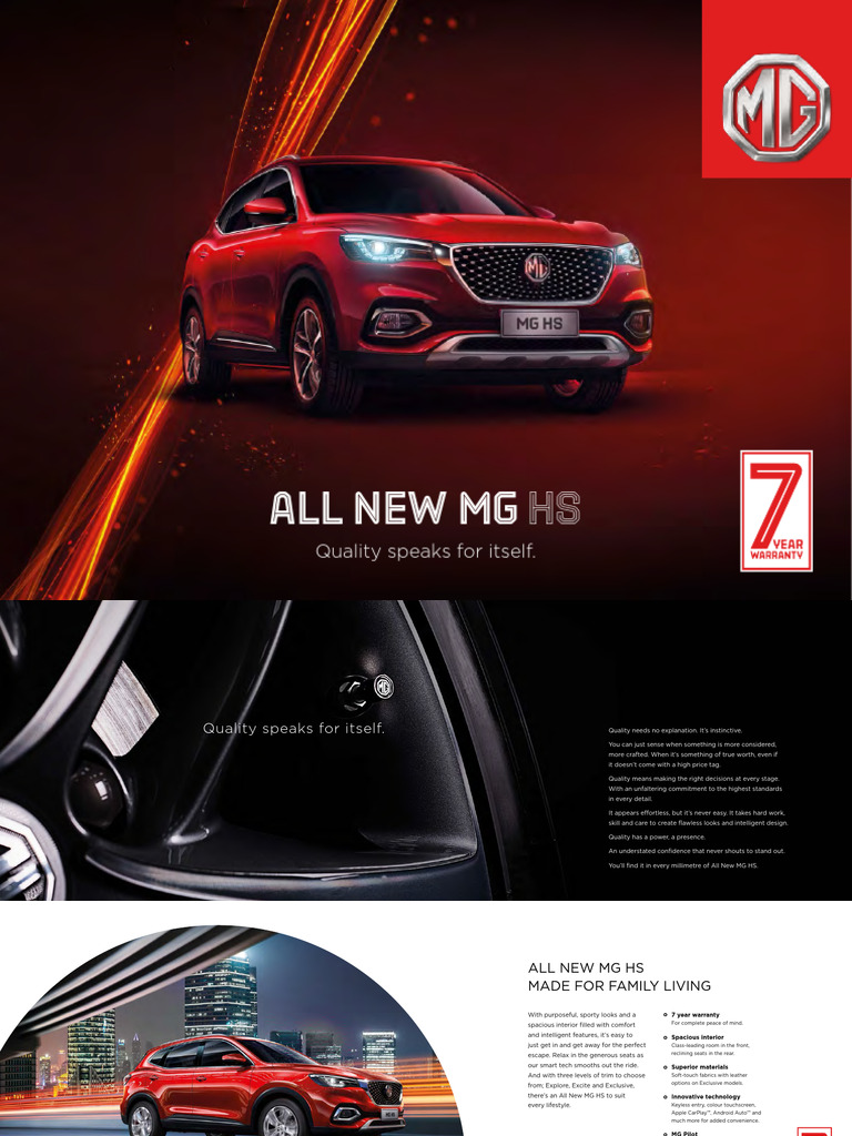 MG HS 1st Gen Brochure | PDF | Car | Vehicles