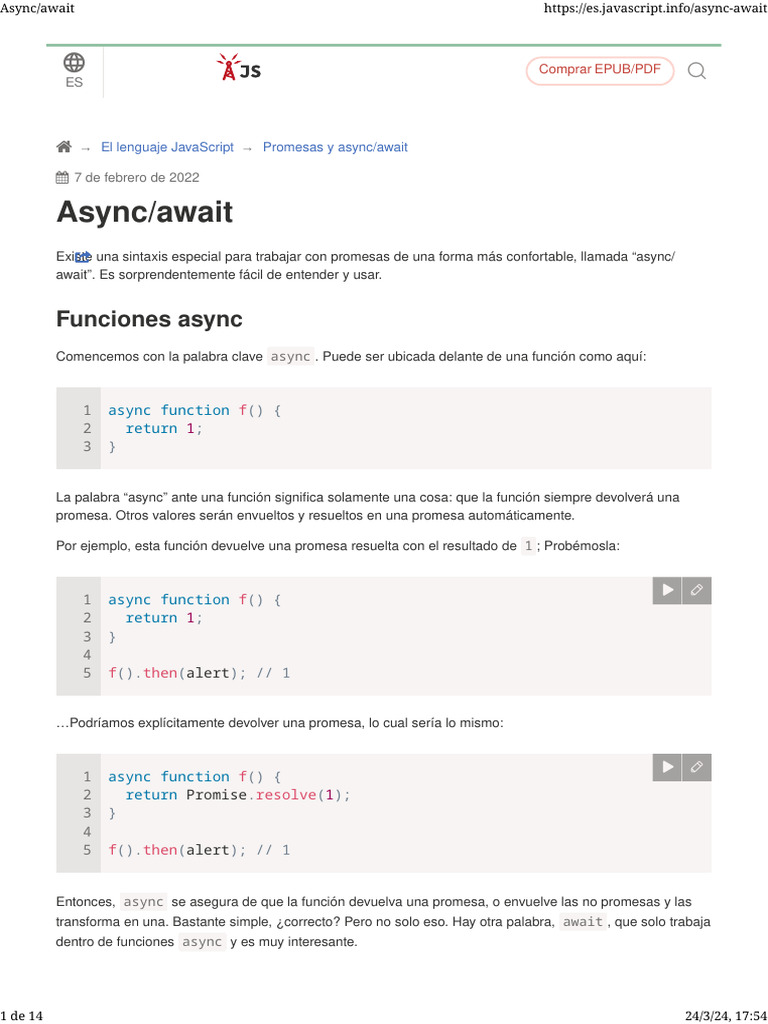 Async Await | PDF | Script Java | Ingeniería Informática Async Await | PDF | Script Java | Ingeniería Informática