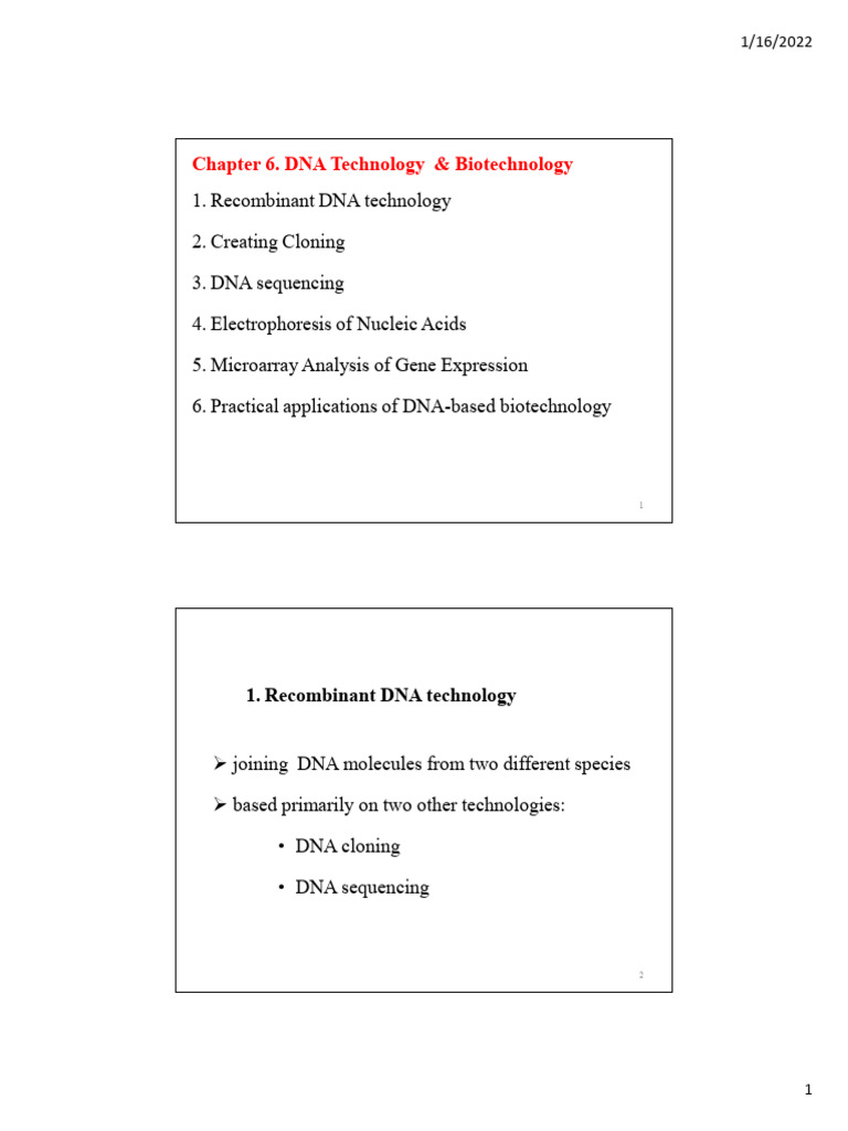 DNA Technology | PDF | Molecular Cloning | Complementary Dna