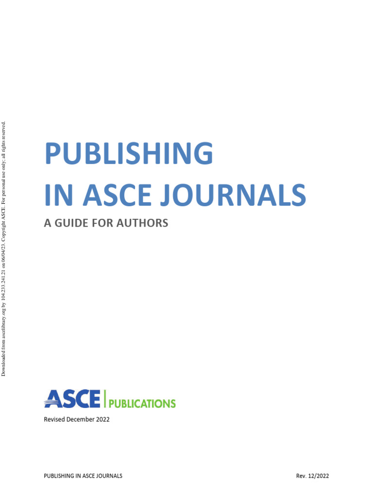 Publishing With Asce Journals | PDF | Academic Journal | Thesis