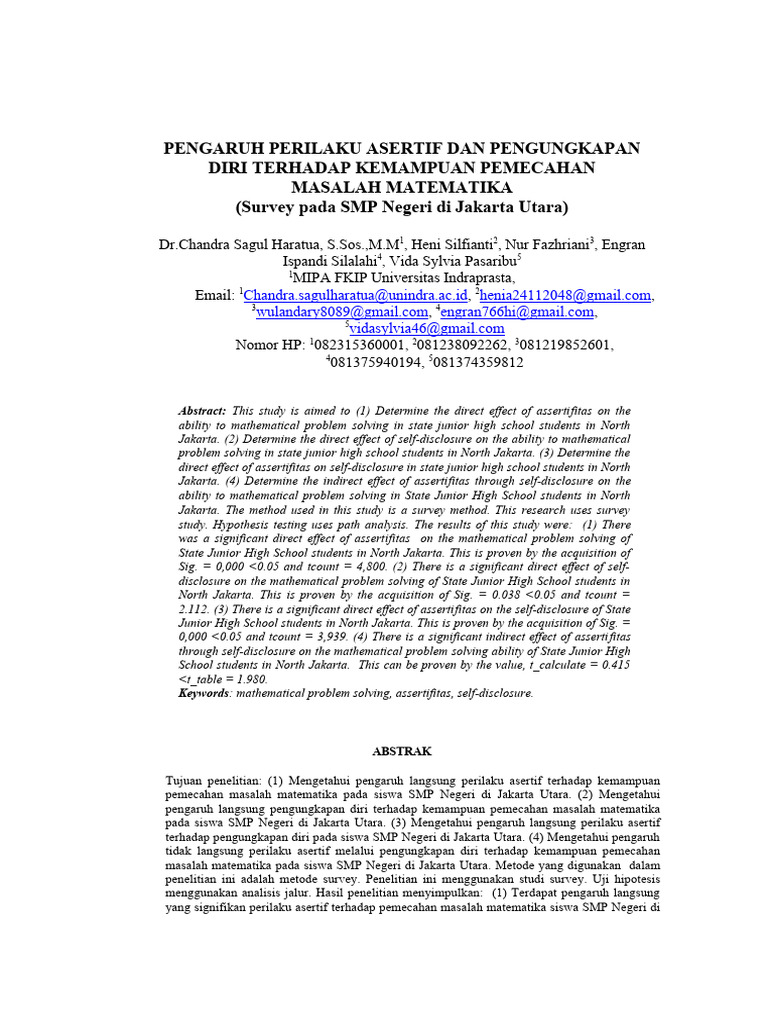 tugas jurnal heni | PDF | Cognition | Methodology