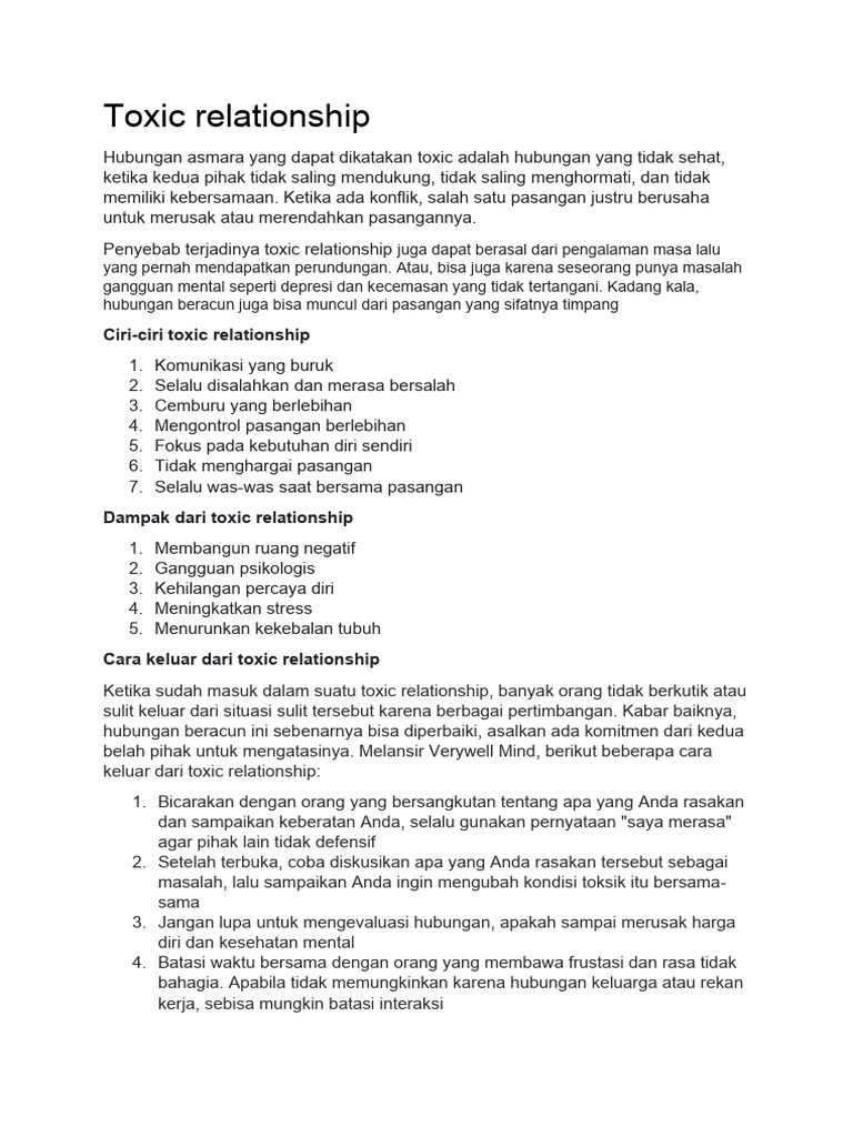 Toxic Relationship (Raii) | PDF