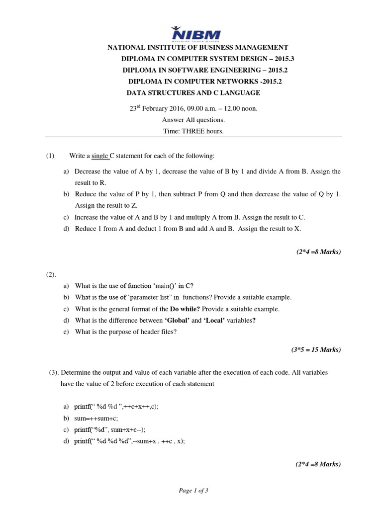 C Language | PDF | C (Programming Language) | Parameter (Computer ... C Language | PDF | C (Programming Language) | Parameter (Computer ...