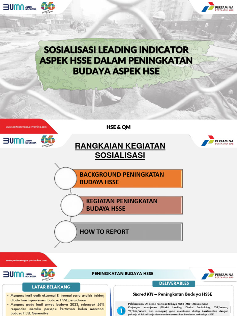 Sosialisasi Leading Indicator Peningkatan Budaya HSSE | PDF