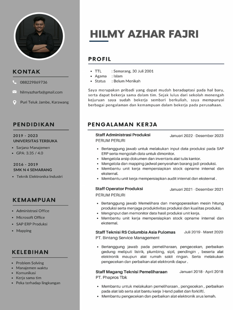 Hilmy Azhar F Admin Ore Procurement Resume | PDF