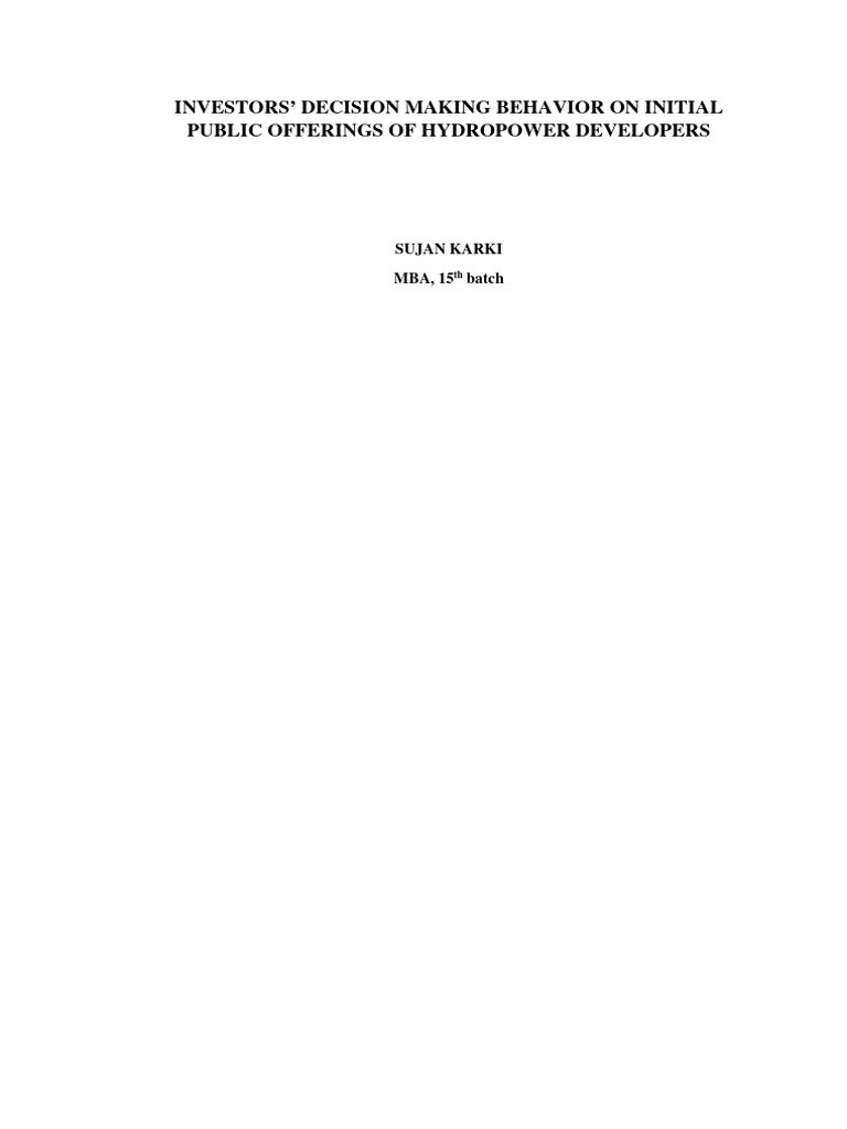 Sujan Karki - Literature Review | PDF | Financial Risk | Investing