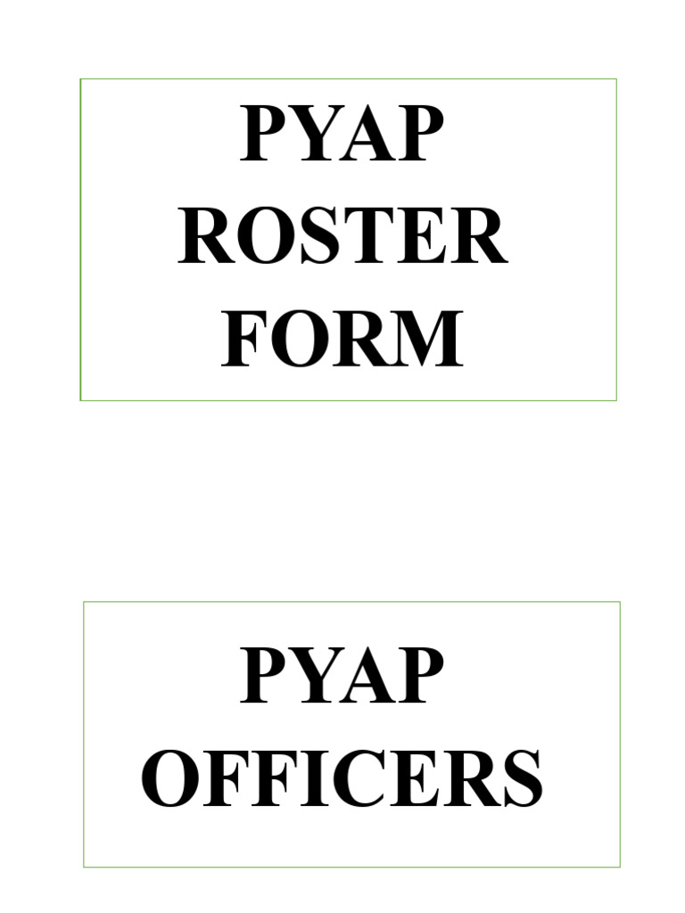 Pyap Roster Form | PDF