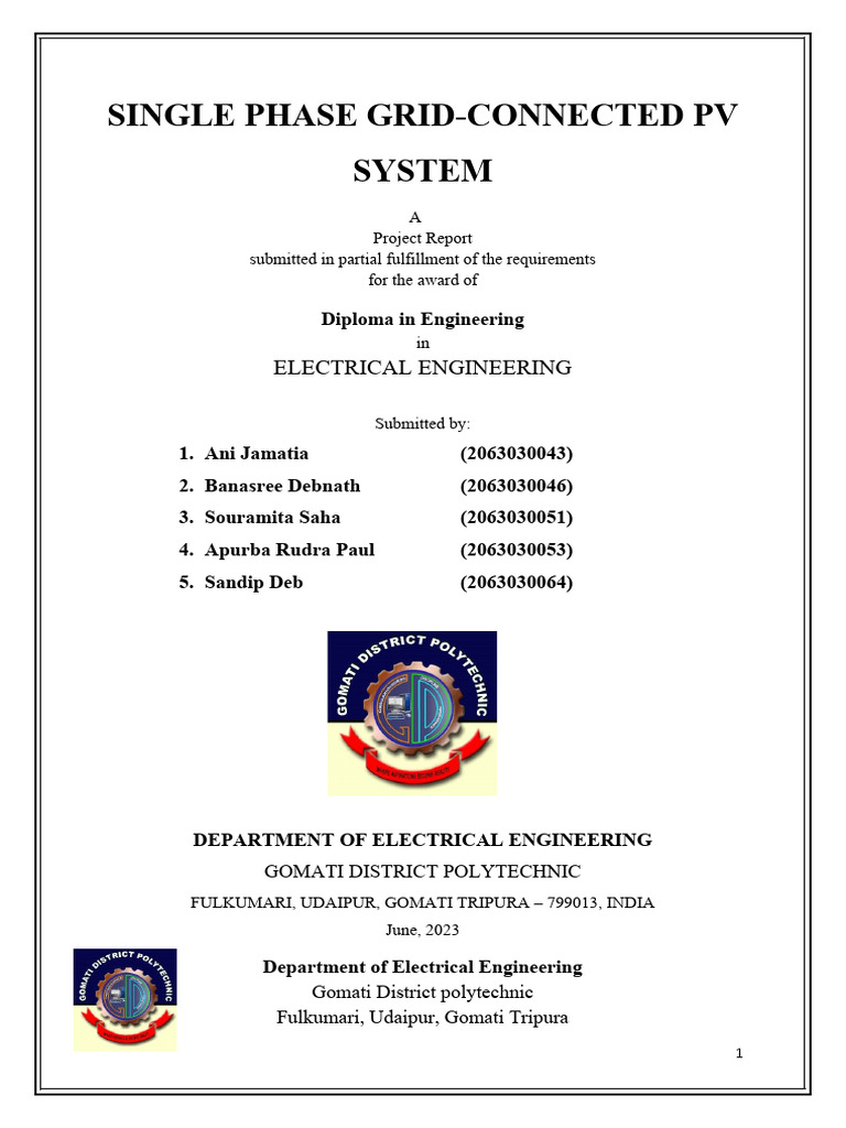 Project Report (1) (AutoRecovered) | PDF | Power Inverter | Photovoltaic System