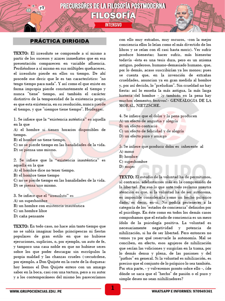 2.precursores de La Filosofía Postmoderna | PDF | Existencialismo ...