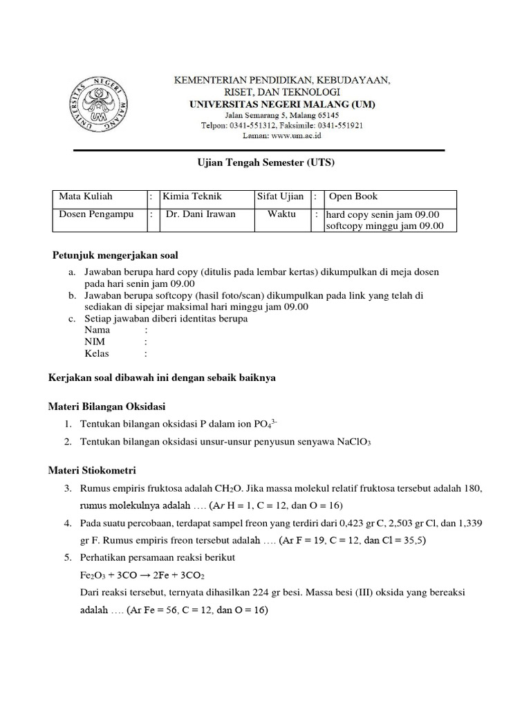 Uts Kimia | PDF