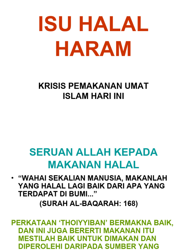 Isu Halal Haram | PDF