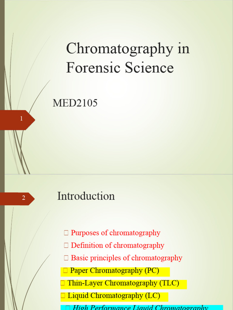 L3 Chromatography in Forensic Science | PDF | Chromatography | Thin ...