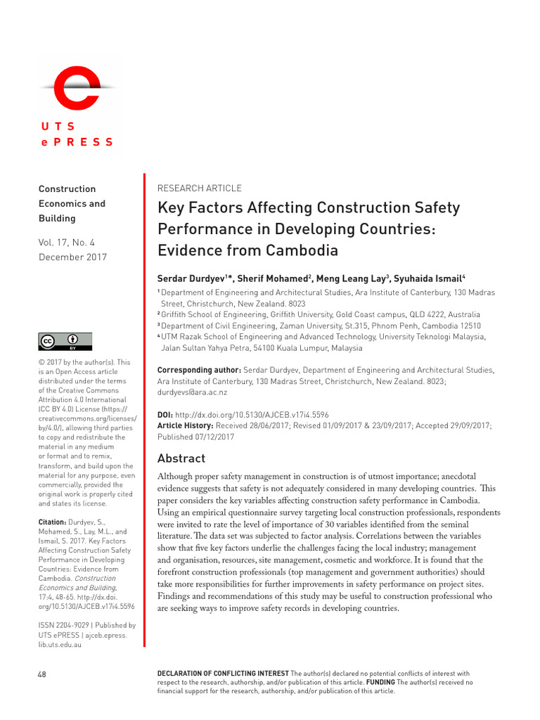 Key Factors Affecting Construc | PDF | Survey Methodology | Factor Analysis