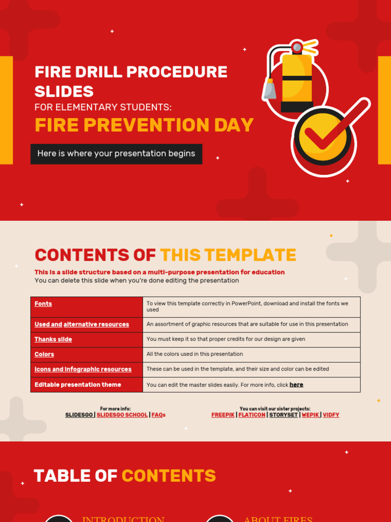 Fire Drill Procedure Slides For Elementary Students Fire Prevention Day ...