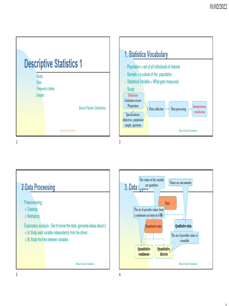 01 - EN -Statistique Descriptive 1 - Donnees - graphiques - 2022m | PDF | Histogram ...