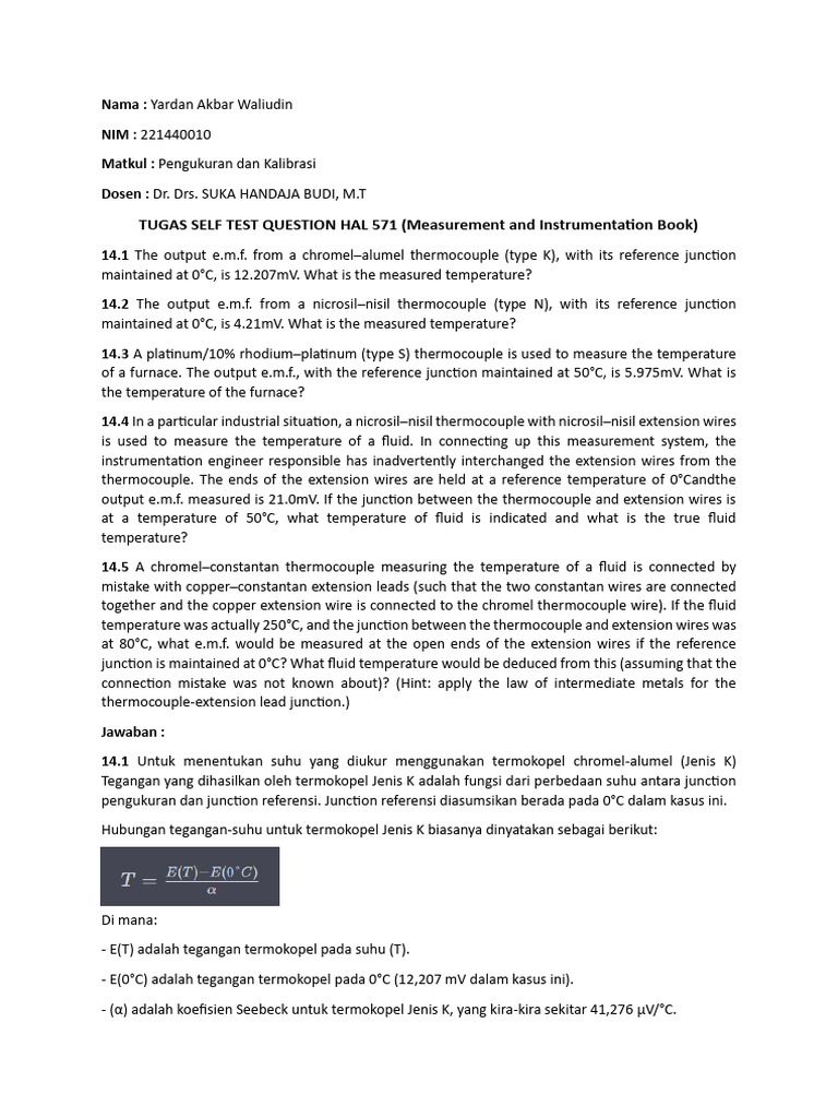 Yardan Akbar Waliudin - 221440010 - Self Question Hal 571 Measurement and Callibration | PDF ...