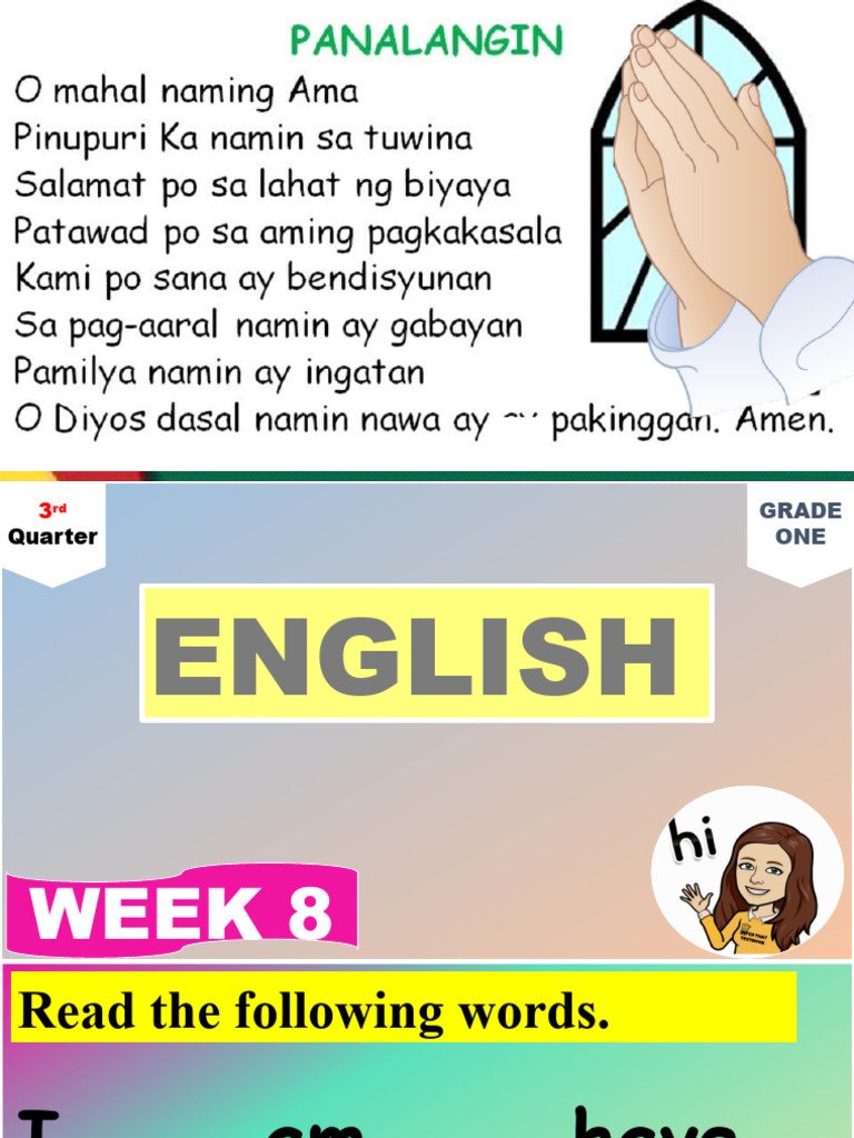 Day 1 ENGLISH 3RD QUARTER - WEEK 8 | PDF
