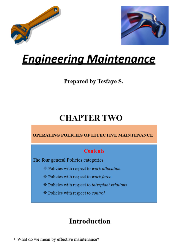 E.maintenance Chapter Two | PDF | Policy | Business