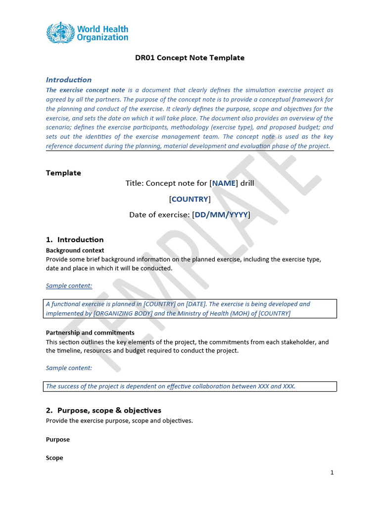 DR 01 Concept Note Template | PDF | Simulation | Scope (Computer Science)
