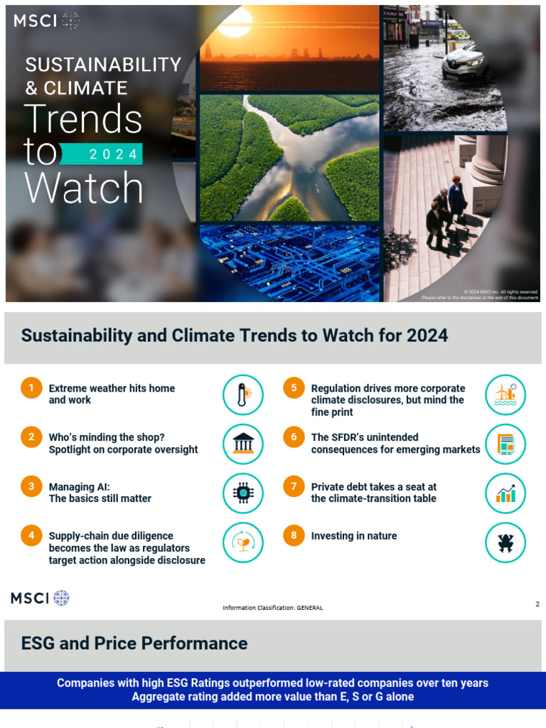 2024 Sustainability and Climate Trends - Webinar Deck | PDF | Msci