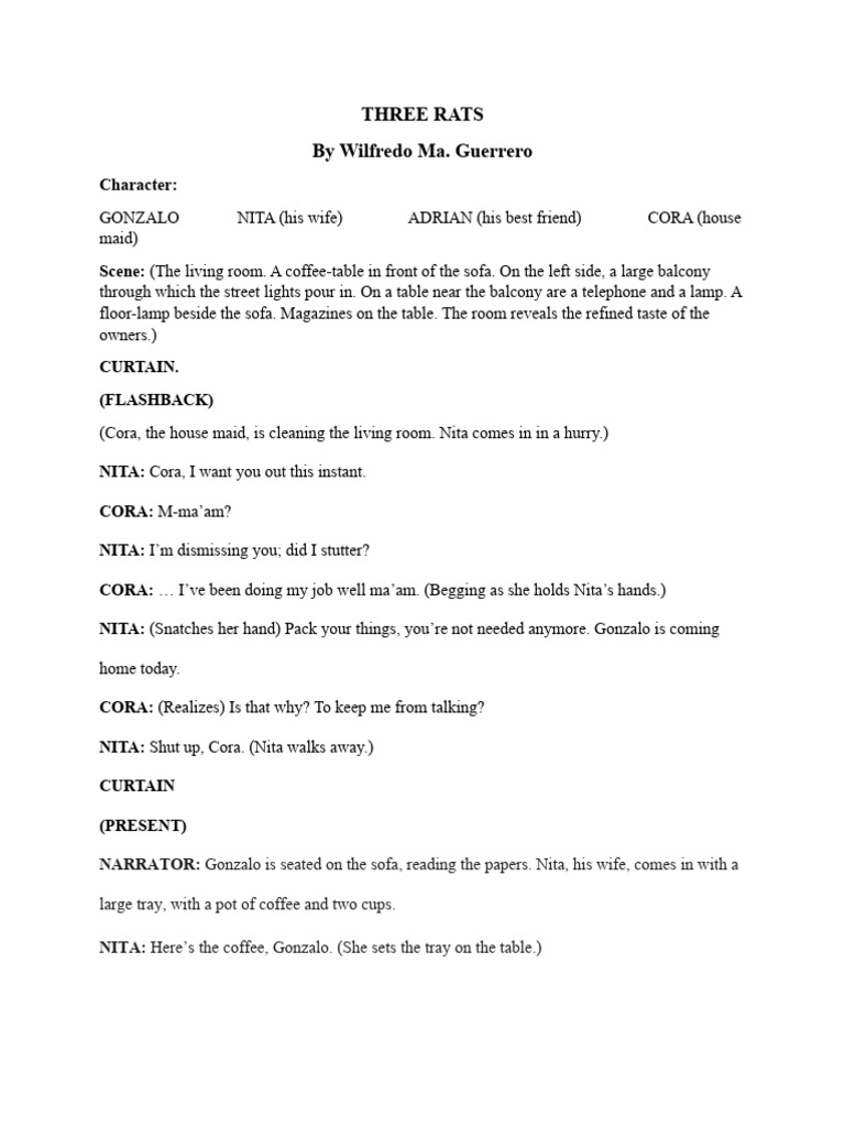 Three Rats Script | PDF