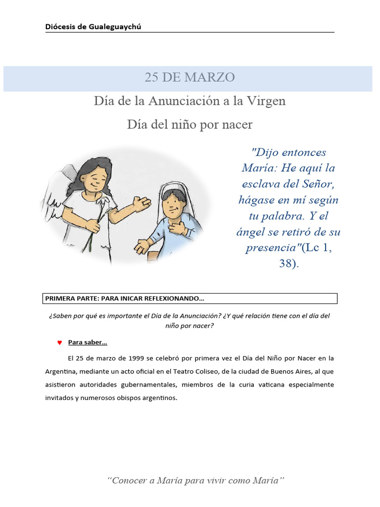 25 DE MARZO-Día Del Niño Por Nacer 1 | PDF | María, madre de Jesús ...