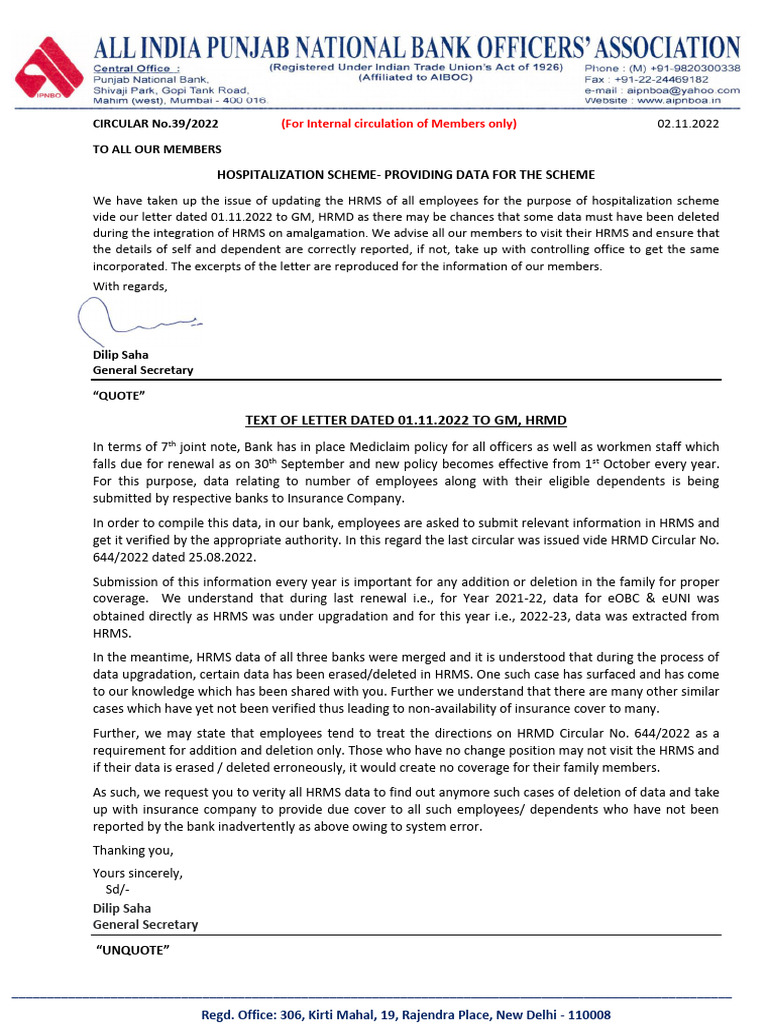 39 of 2022 - Hospitalization Scheme - Providing Data For The Scheme ...