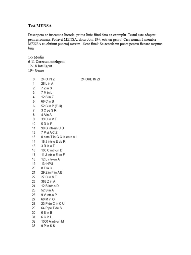 Test Mensa | PDF