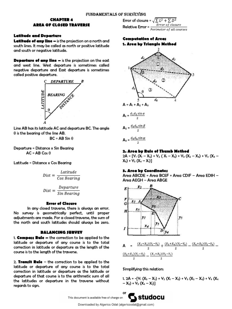 Closed Traverse | PDF