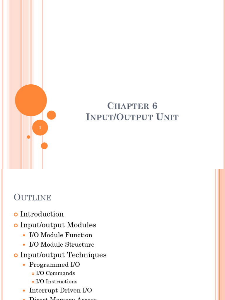 Comp Arch Chapter6v2010Sum | PDF | Input/Output | Central Processing Unit