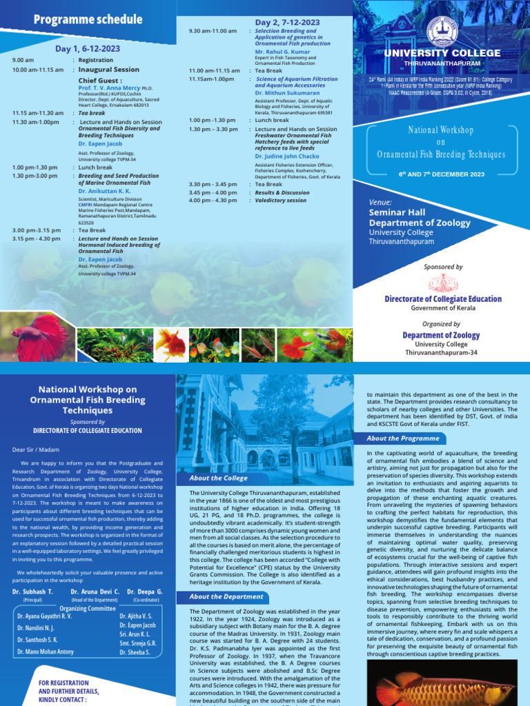 Workshop On Ornamental Fish Breeding Techniques | PDF