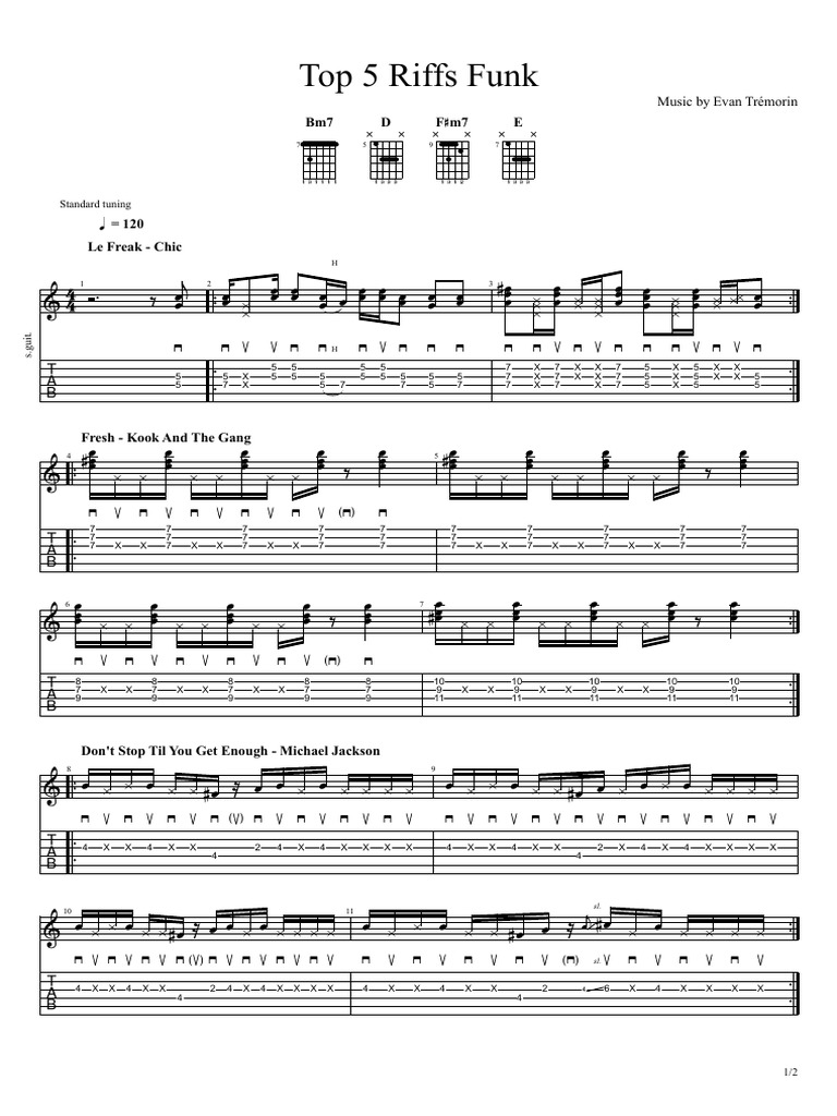 Top 5 Riff Funk | Download Free PDF | Number One Singles | Contemporary Music