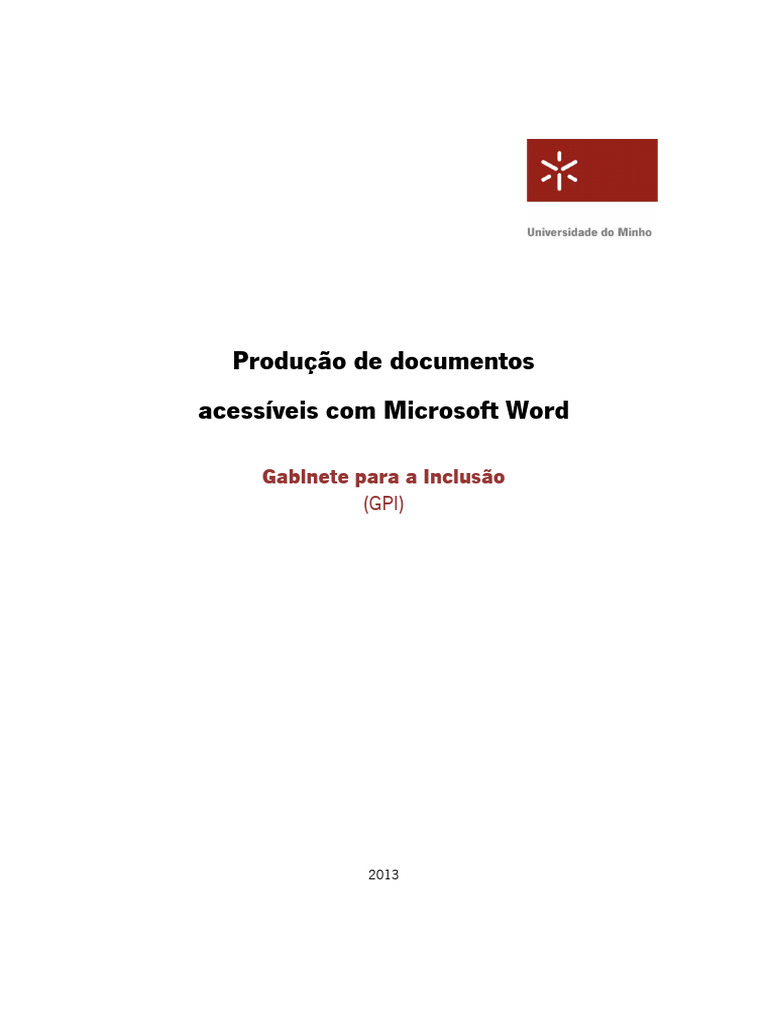Produção de Documentos Acessíveis em Microsoft Word | PDF