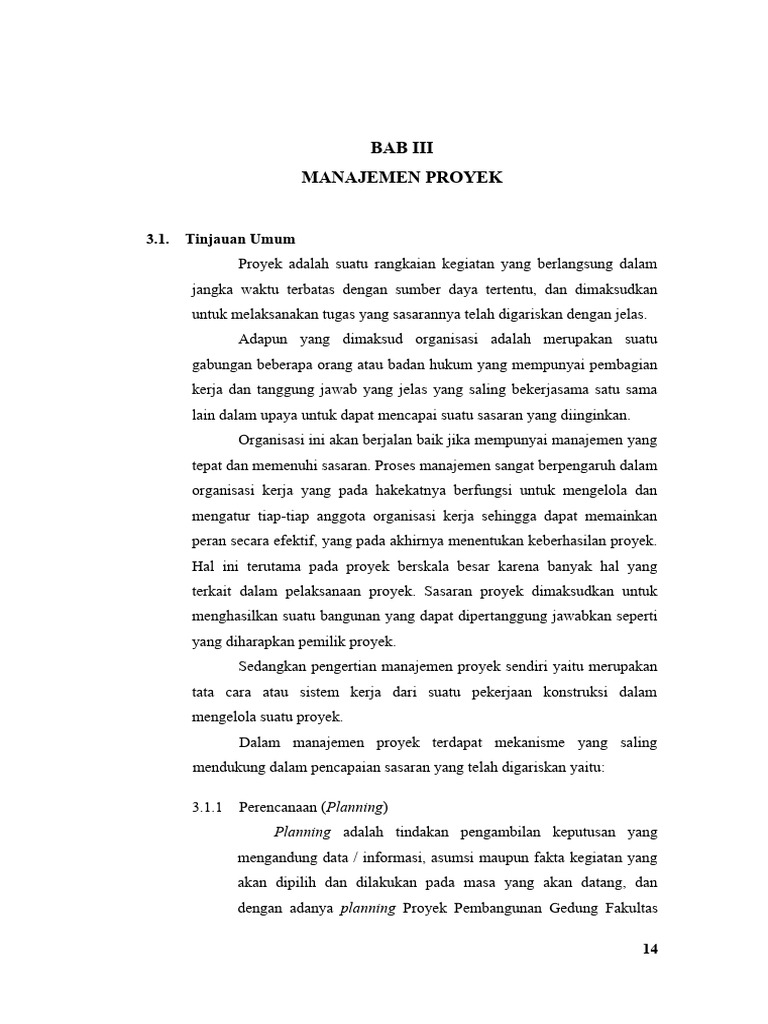 BAB 3 Manajemen Proyek Revisi | PDF