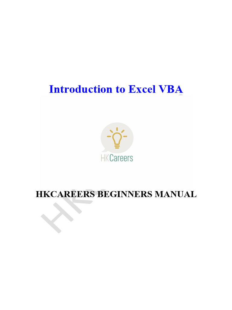 Introduction To Vba | PDF | Data Type | Microsoft Excel